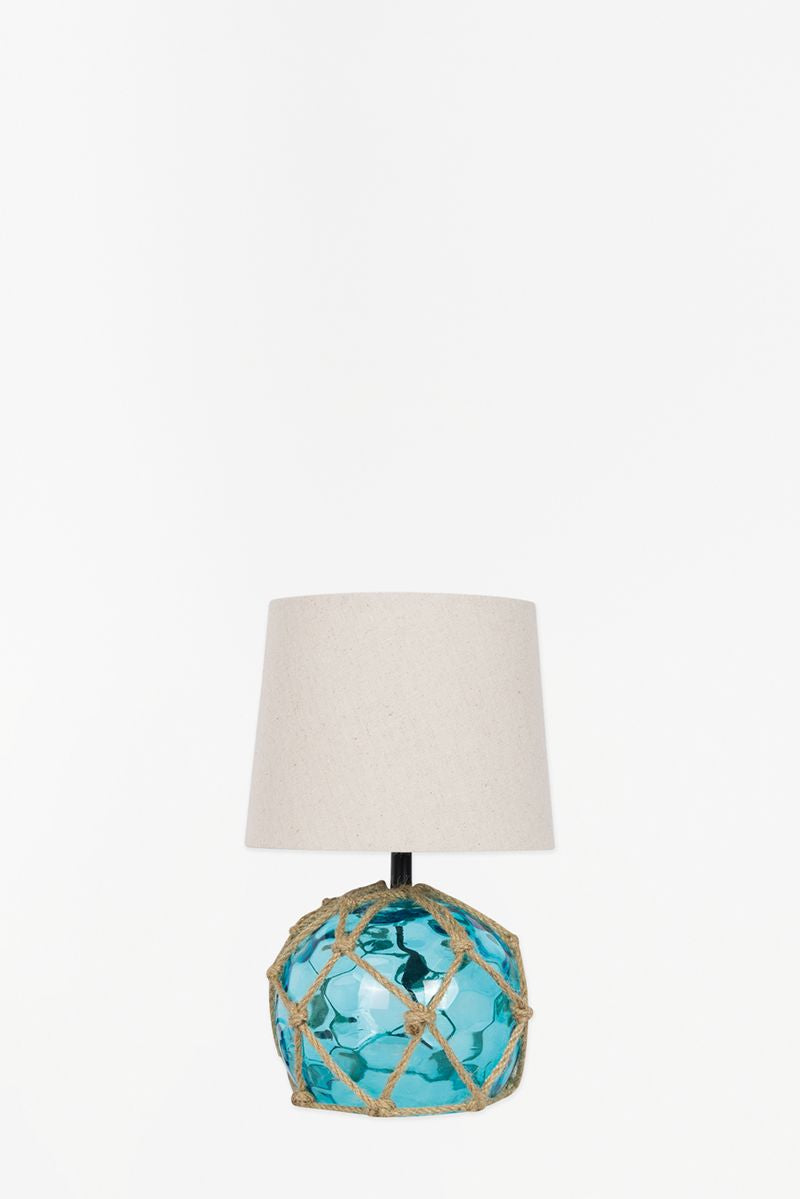 Small Glass Buoy Bedside Lamp Blue